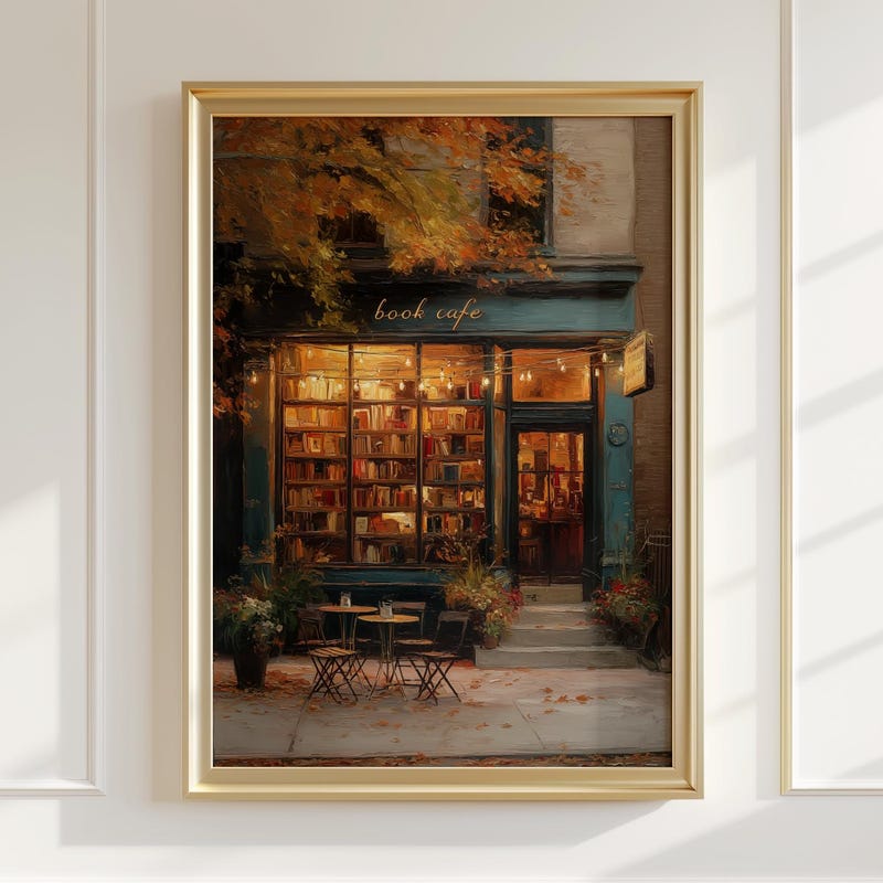 Fall Book Store Wall Art - Etsy