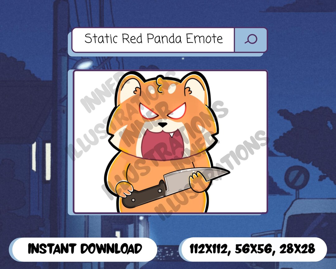 Cute Chibi Red Panda Static PNG Emote for Twitch and Discord | Cute Red ...
