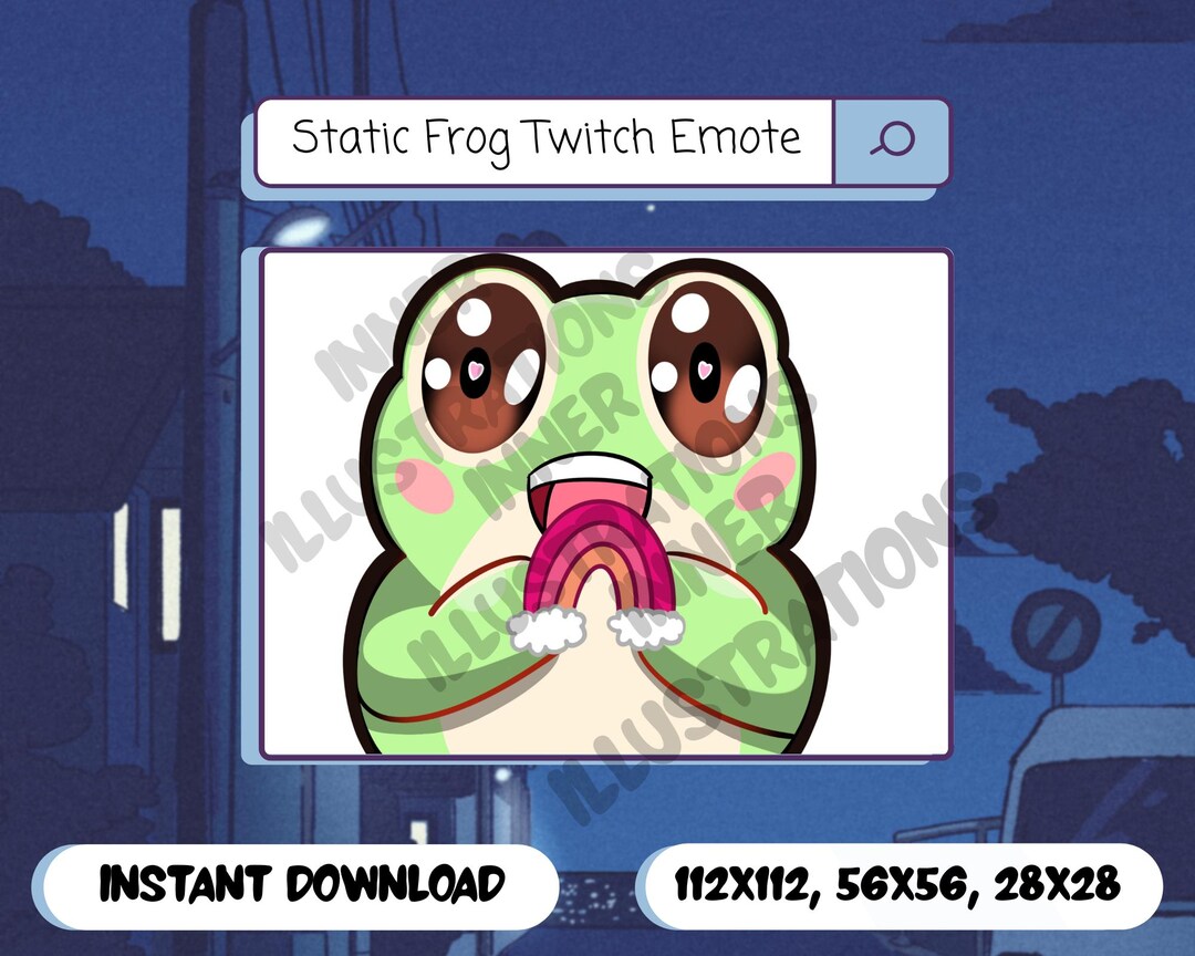 Cute Chibi Frog Static PNG Emote | Cute Frog Static PNG Emote for ...