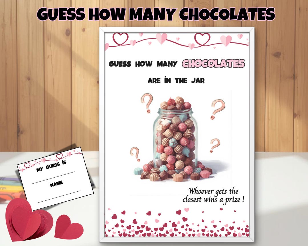 Guess How Many Chocolates Are in the Jar – Valentine Guessing Game ...