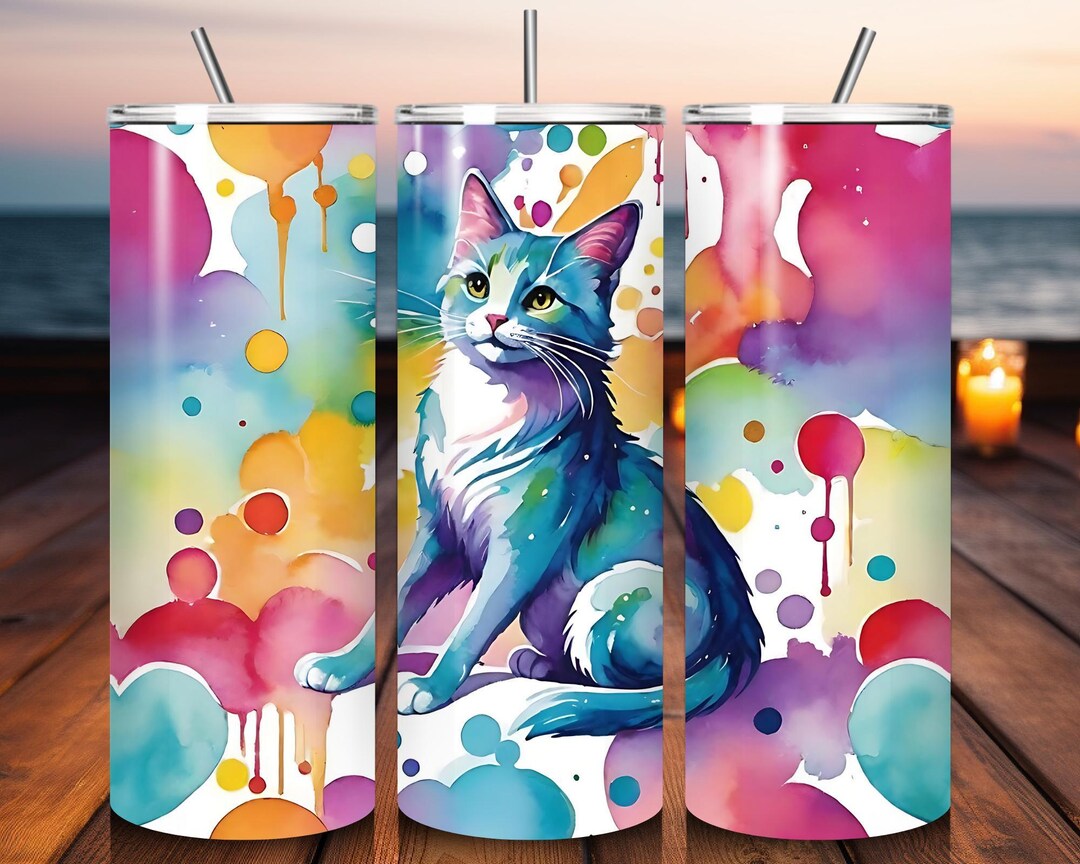 Lisa Frank Style Cat Valley Sunrise Fantasy Seamless Design 20oz ...