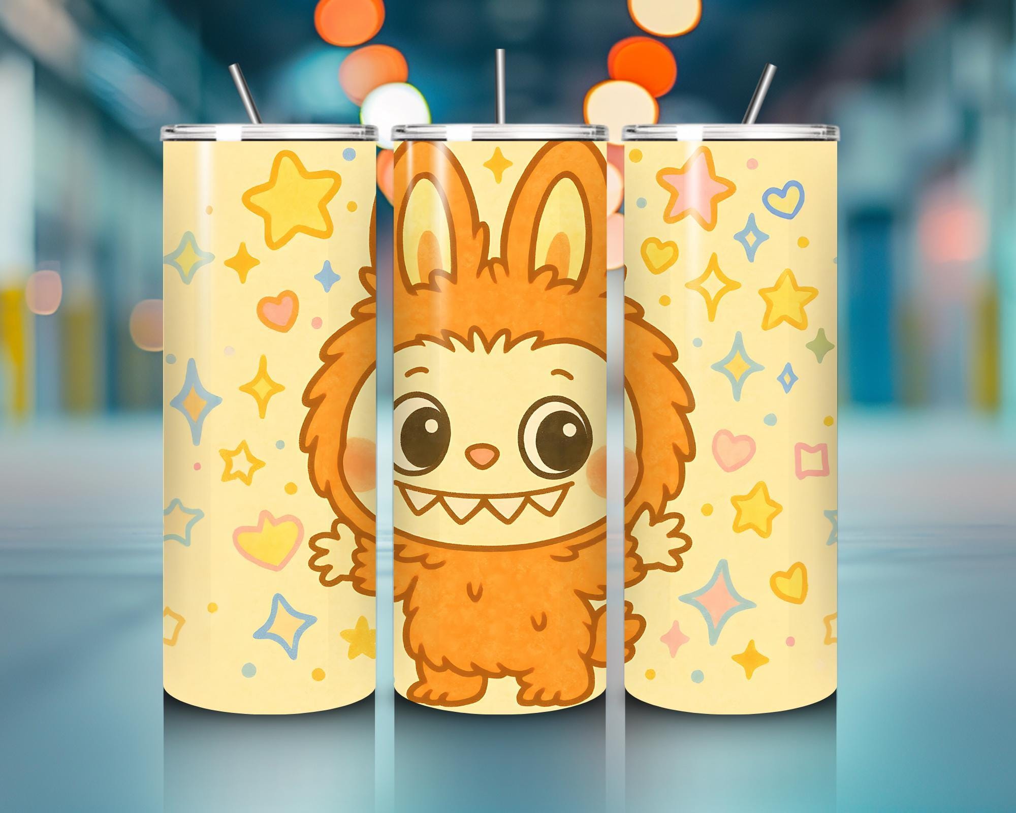 9 Labubu Tumbler Wraps Bundle – Set of 9 Colorful Labubus 300 DPI PNG ...