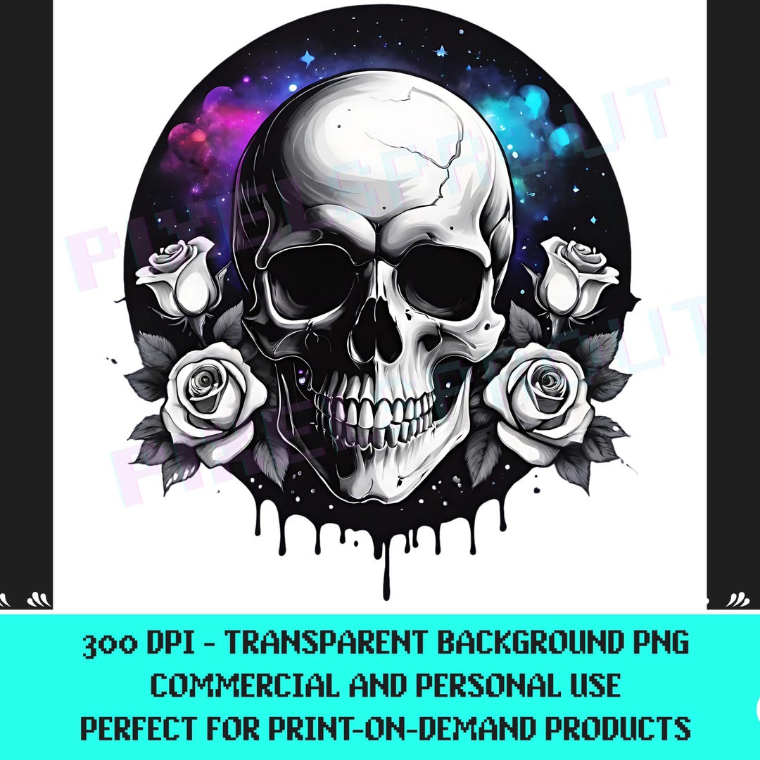 Cosmic Galaxy Space Skull 1 Transparent Png| 300 Dpi | 6000x6000 Pixels ...