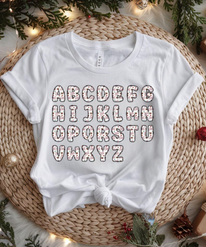 Holiday Alphabet Letters PNG – Christmas Font Initials, 10 PNG Bundle ...