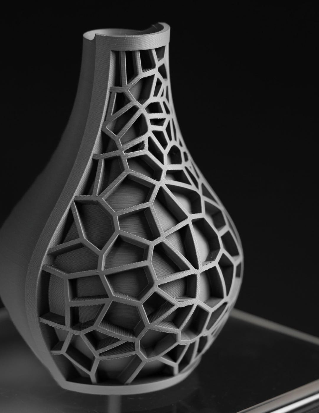 Vase Architectural Table Vessel, Sculptural Curved Contemporary Flower ...