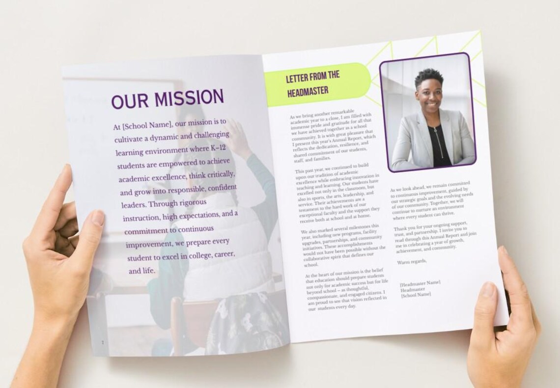Nonprofit School Annual Report Template: 16-page Canva Design (PDF) - Etsy