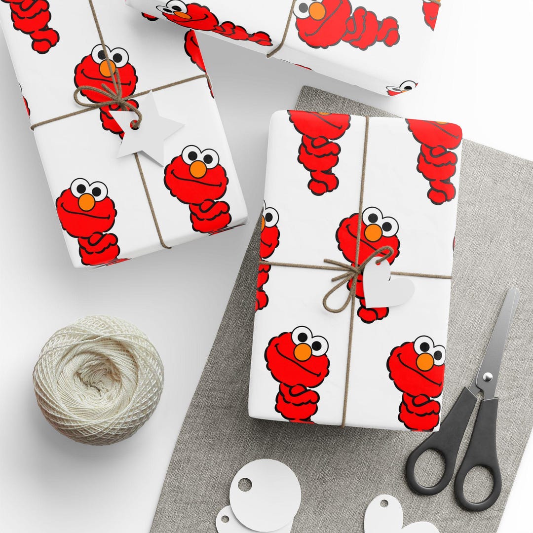 Elmo Wrapping Paper | Birthday Wrapping Paper - Etsy