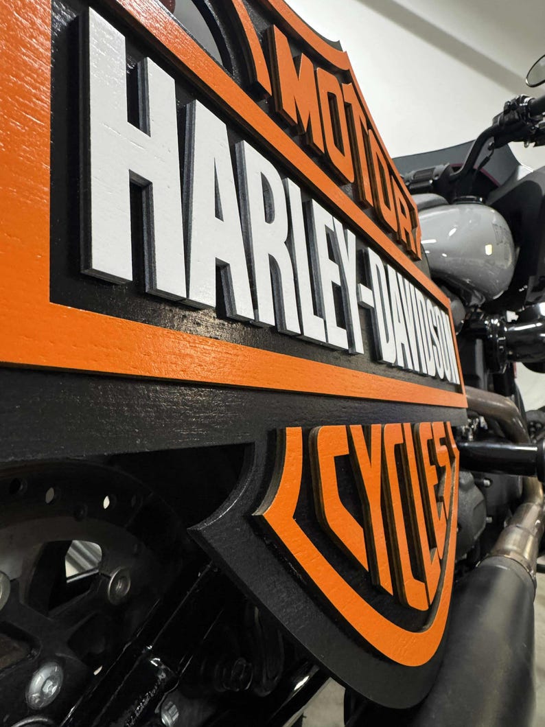 Harley Davidson Motorcycle Bar & Shield Wooden Sign - Etsy Australia