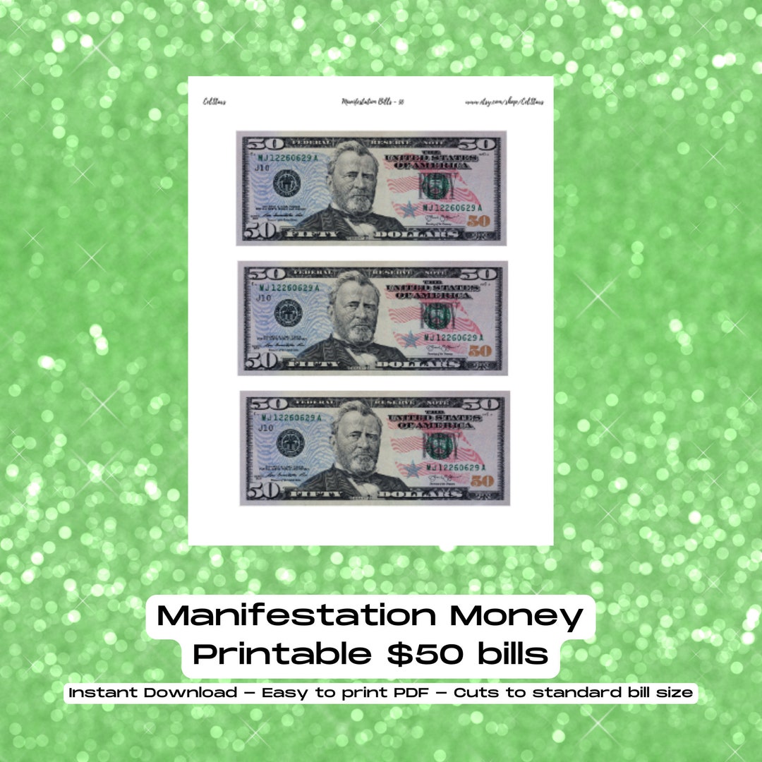 Printable Manifestation Money for Money Bowls Manifesting Instant ...