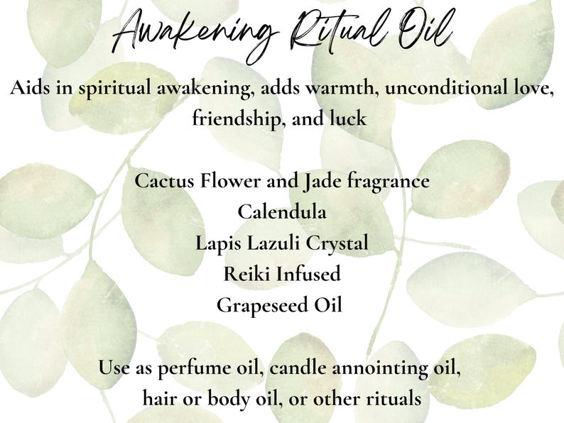 Awakening Ritual Oil: for Spiritual Awakening, Warmth, Unconditional ...