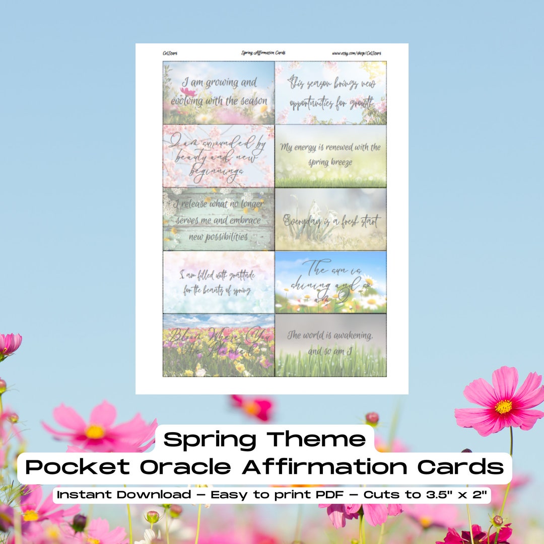 Spring Pocket Oracle Printable PDF Pocket Tarot Cards Spring Oracle ...