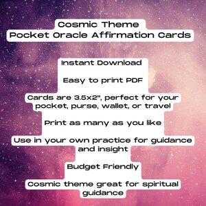 Cosmic Pocket Oracle Printable PDF Pocket Tarot Cards Cosmic Oracle ...