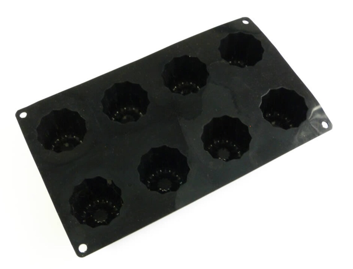 8 Cell BLACK Canele Cannele French Patisserie Silicone Cake Chocolate ...