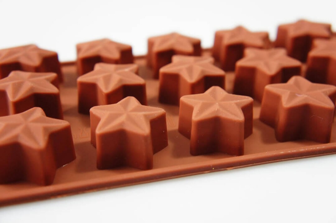 15 Chocolate 3D Star Silicone Mould, BROWN Silicone Mold Candy Bakeware ...