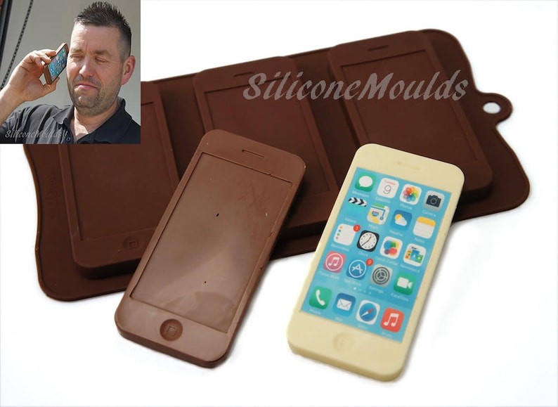 3 Cell Mobile Smart Phone Novelty Chocolate Silicone Mould Candy Mold ...