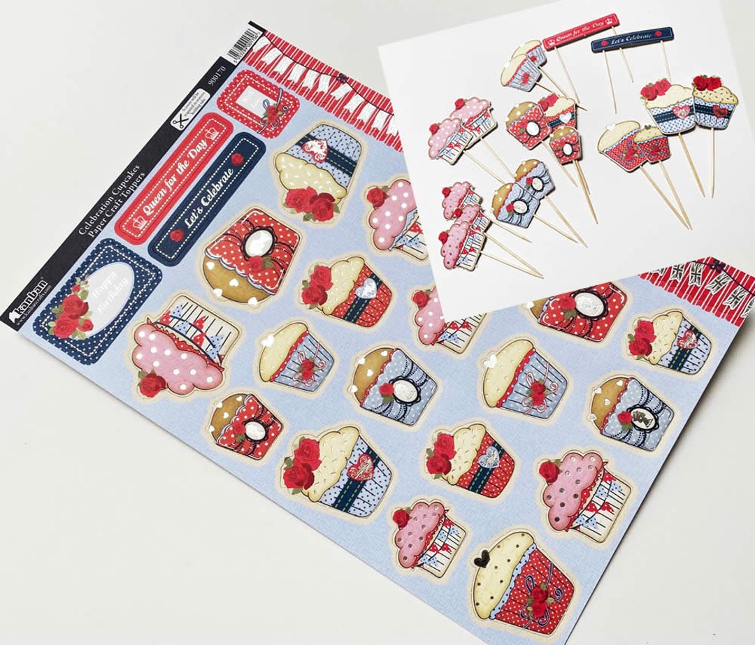 Kanban A4 Card Cake/ Cupcake CELEBRATION CUPCAKES Toppers Die-cut ...