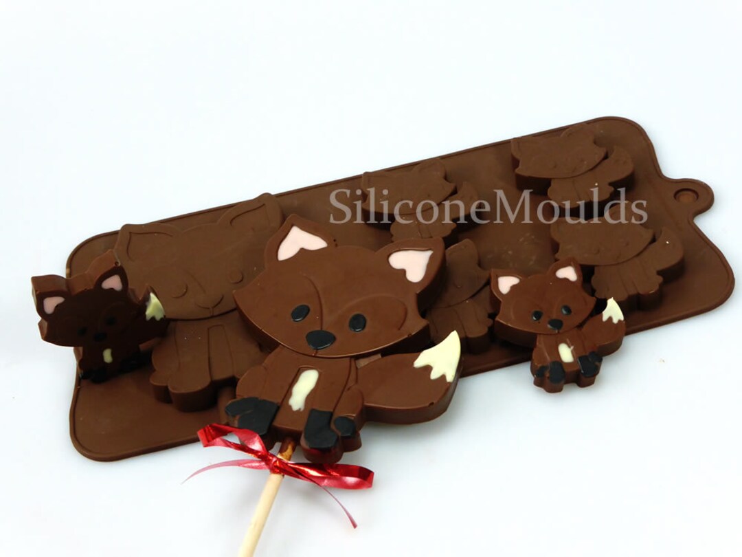 4+1fox Foxes Woodland Animals Novelty Chocolate Silicone Mould Candy ...