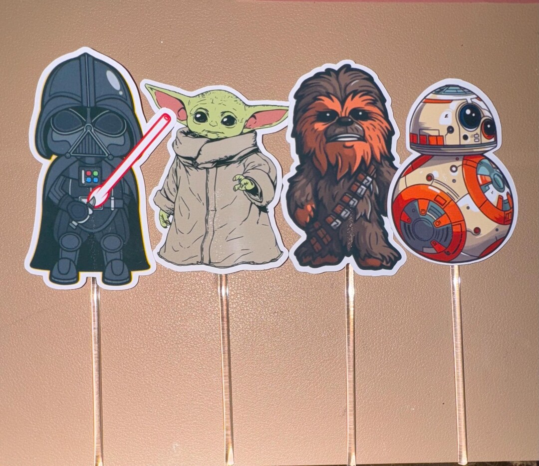 Star Wars Cup Cake Toppers, Star Wars Toppers, Star Wars Party Decor ...