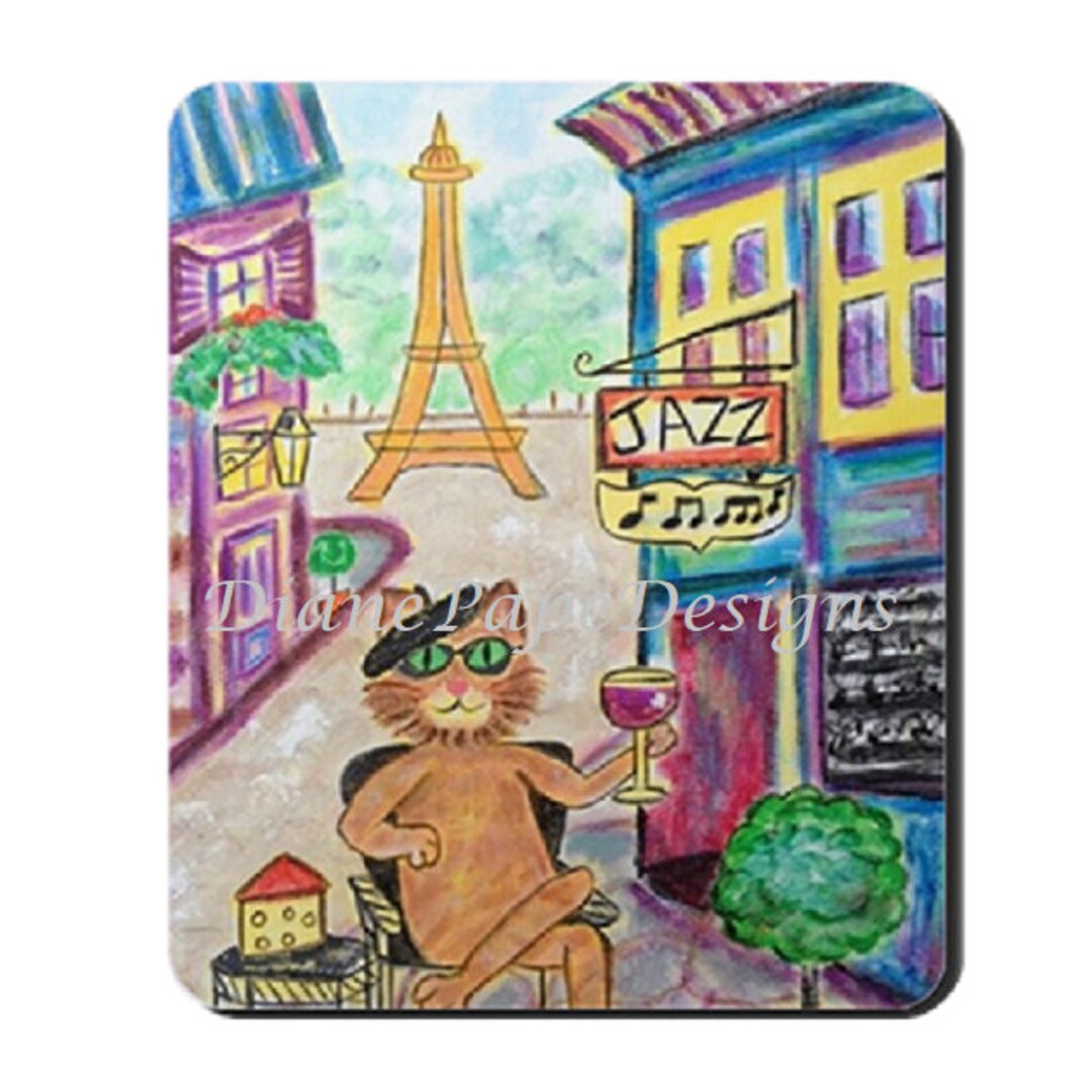 NEW! 'feline Wine' Mouse Pad - Cool Desk Item, Coworker Gift, Wine ...