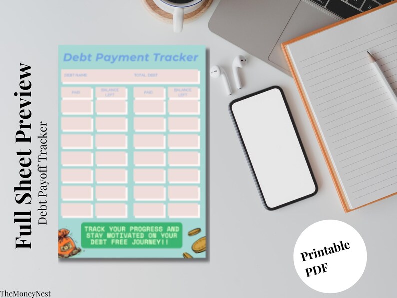 Debt Payoff Tracker Printable | Financial Planner PDF | Budgeting Tool ...