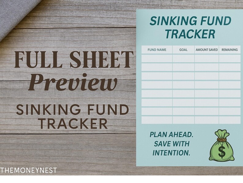 Sinking Fund Tracker Printable | Budgeting Worksheet | Aesthetic ...