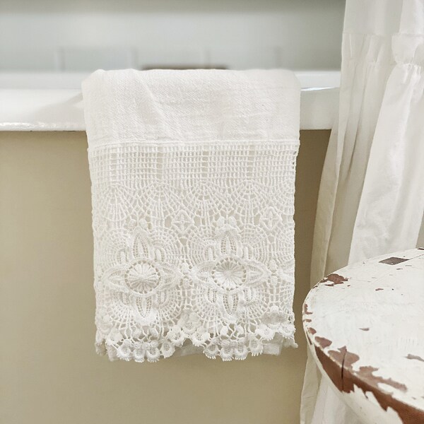Towel With Lace - Etsy