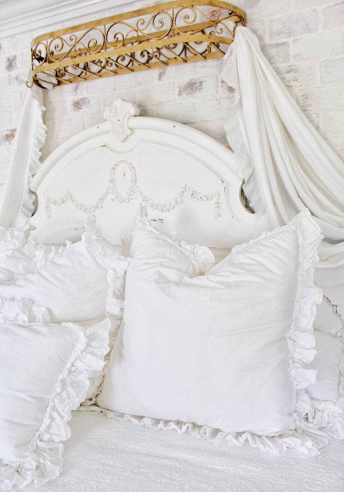 Ruffled Pillow Covers side Ruffle Shams Cotton Pillow Cases - Etsy