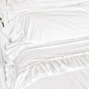 Ruffled Percale Sheet Set | Shabby Chic Bedding | Ruffled Bedding ...