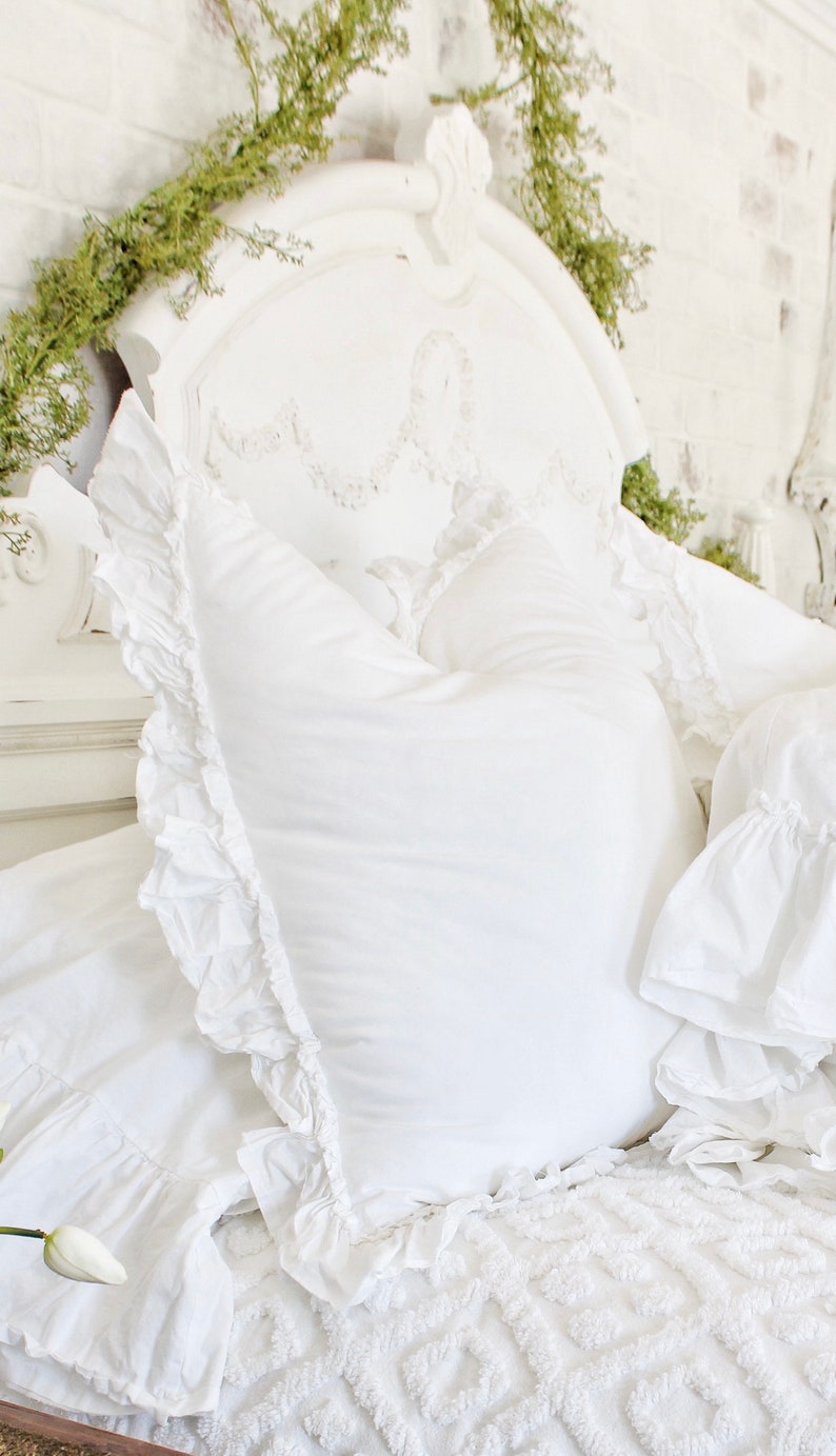 Ruffled Pillow Covers side Ruffle Shams Cotton Pillow Cases - Etsy