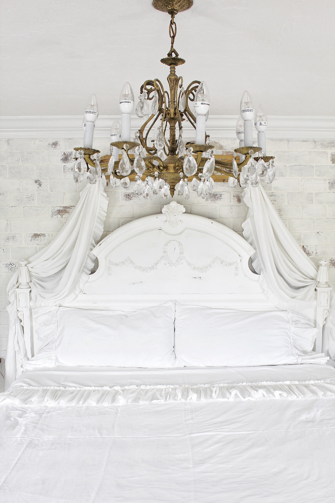 Ruffled Percale Sheet Set Shabby Chic Bedding Ruffled - Etsy