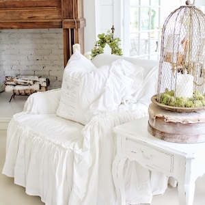 Slipcover | Ruffled Slipcover | Sofa Cover | Sofa Scarf | Slip Cover ...
