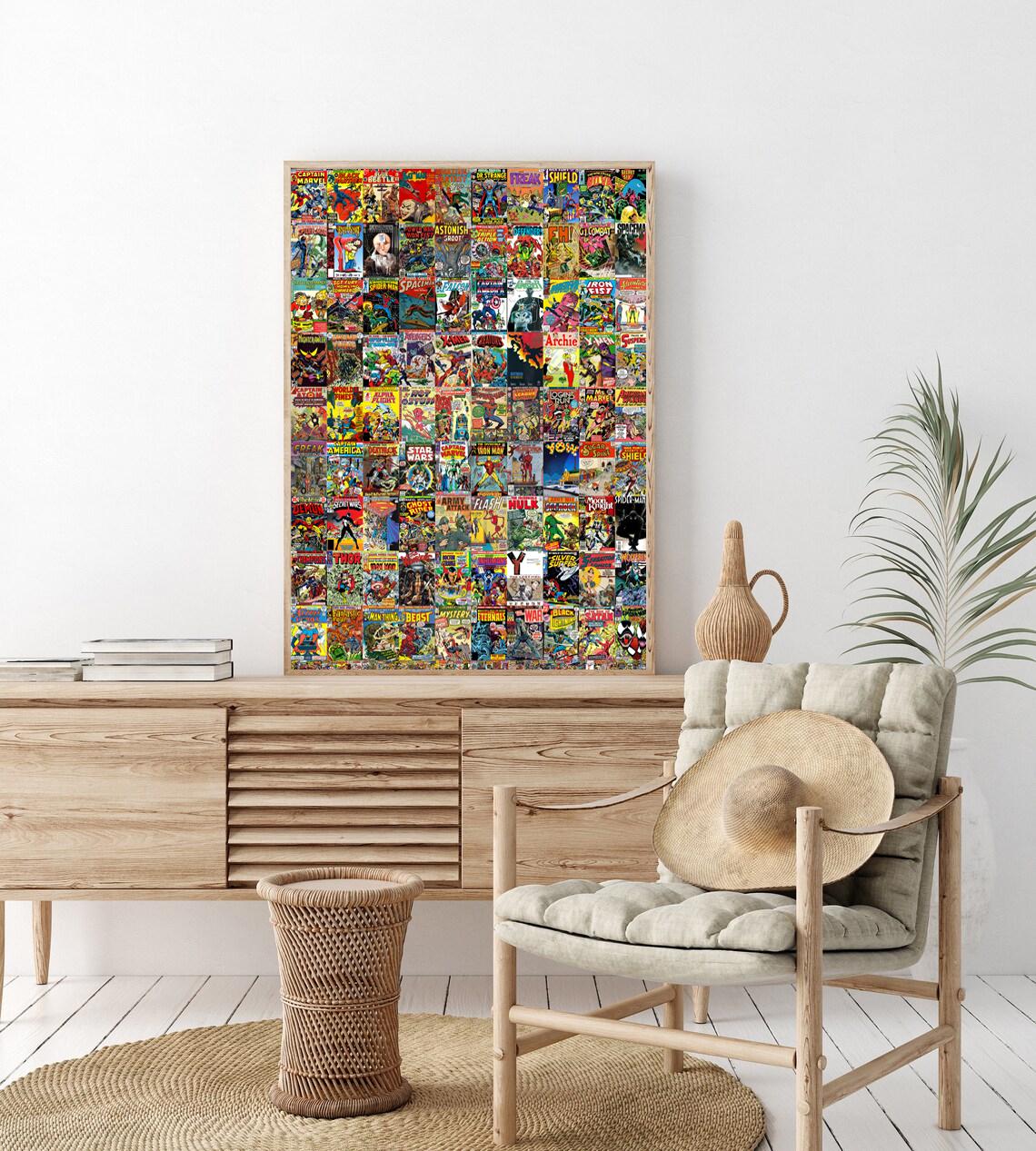 Retro Comic Book Collage Poster: Indie Room Decor (digital Download ...