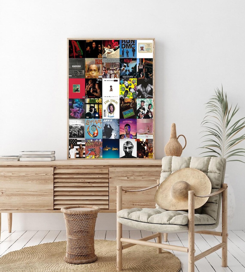 Hip Hop Album Cover Collage Poster: Music Wall Art (digital Download ...
