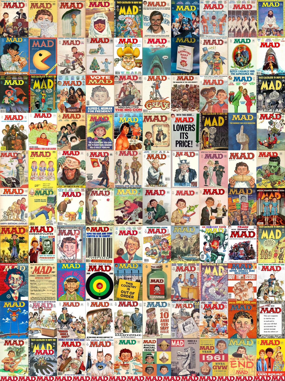 Mad Magazine Retro Poster: 60s-80s Collage Print (digital Download) - Etsy