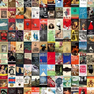 Classic Literature Book Covers Collage: Retro Wall Art Print (instant ...