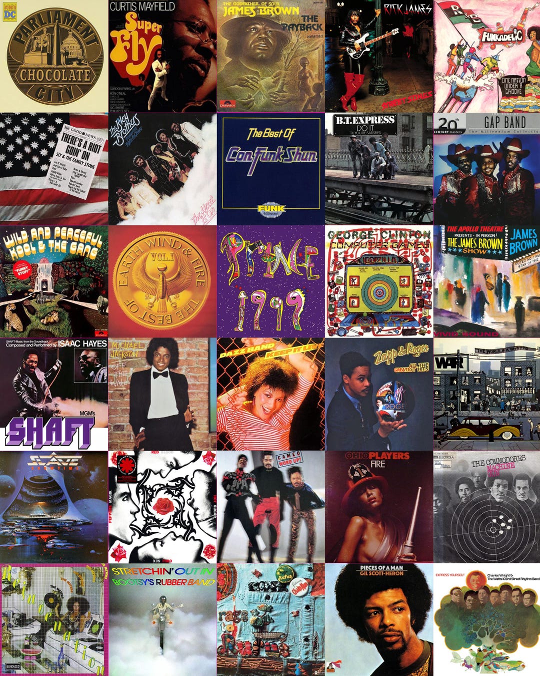 Funk Album Cover Collage Print: 70s-90s Music Poster (digital Download ...