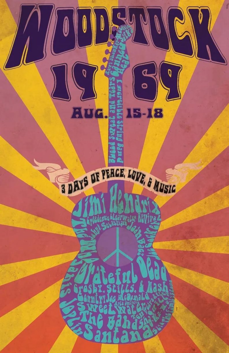 Vintage Concert Poster Collage: 50s-80s Music Art (instant Download) - Etsy