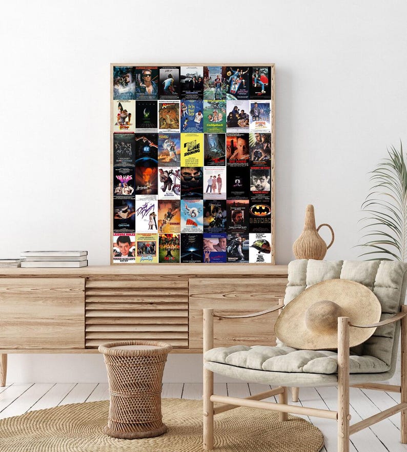 80s Movie Poster Collage: Retro Film Art Print (digital Download ...