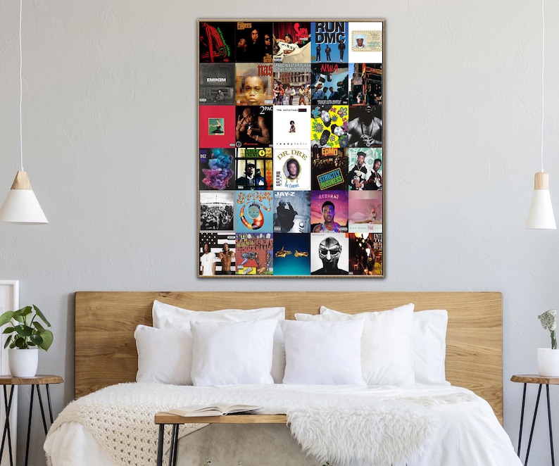 Hip Hop Album Cover Collage Poster: Music Wall Art (digital Download ...