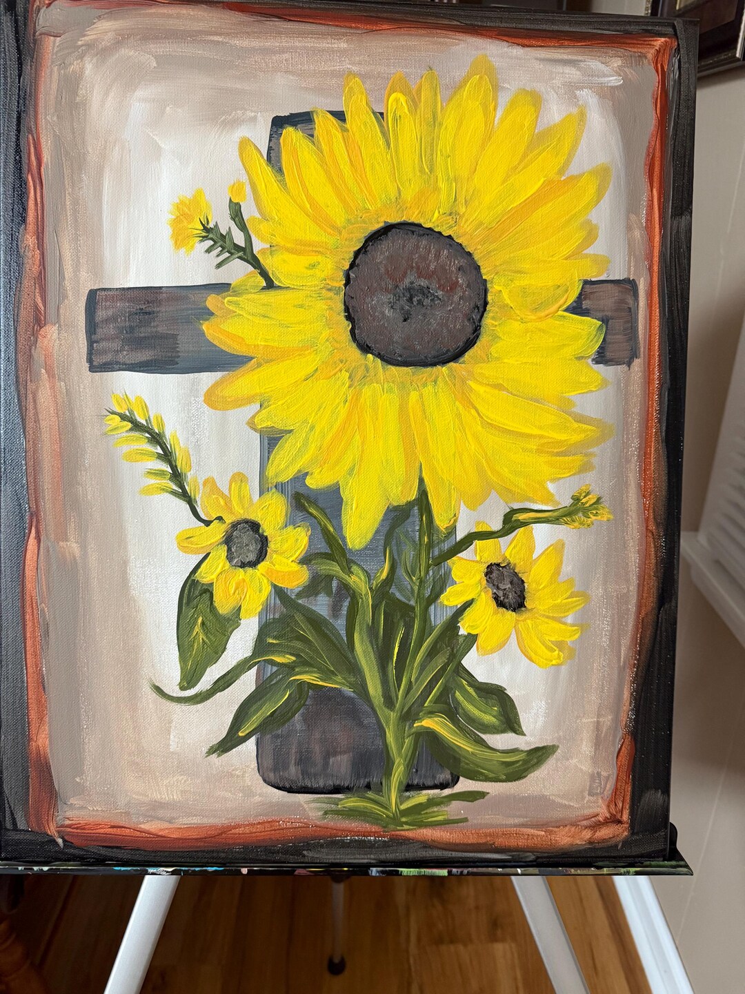 Wooden Cross and Sunflower - Etsy