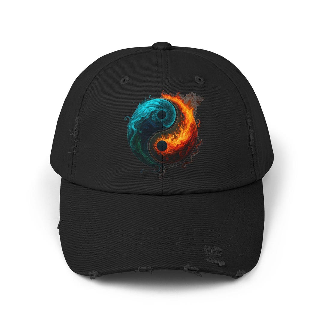 Yin Yang Distressed Hat - Etsy