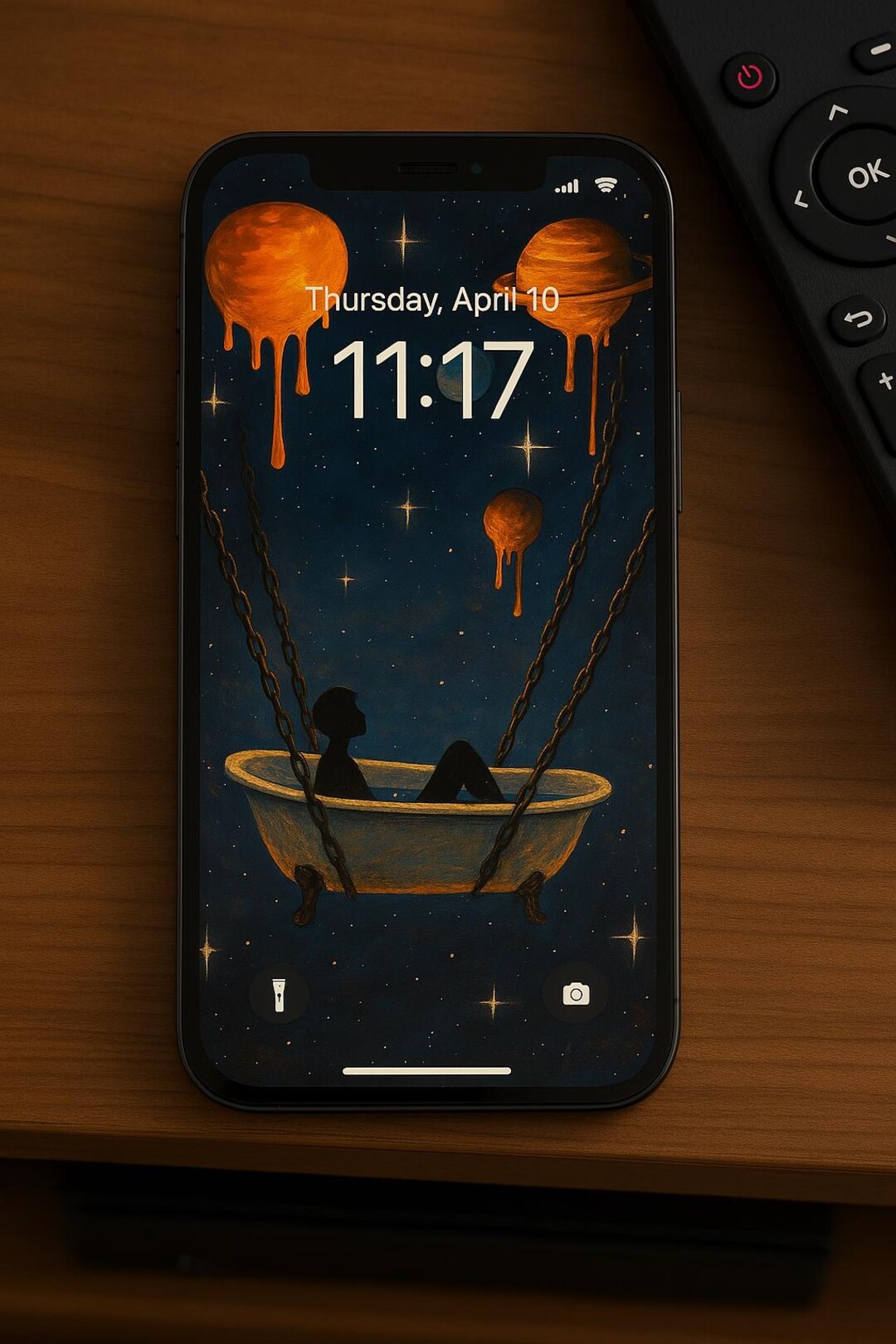 Floating Among Stars | Surreal Space Bathtub Phone Wallpaper ...