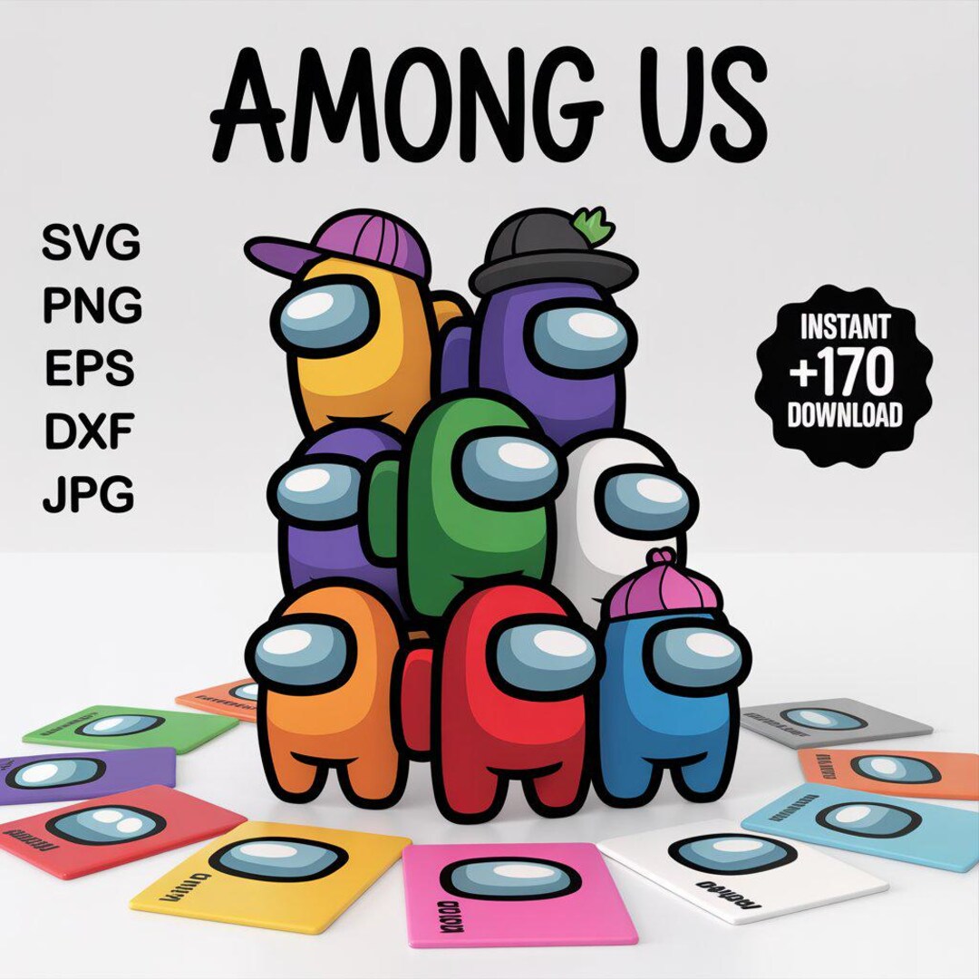 Among Us SVG Bundle: 170+ Crewmate & Impostor Clipart (digital Download ...