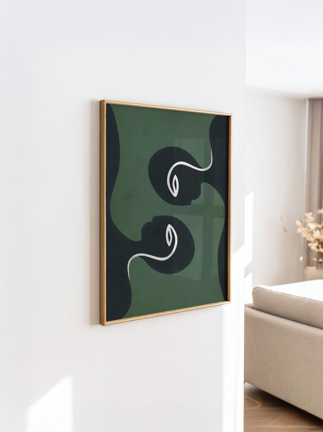 Emerald Green Poster - Abstract Gemini Zodiac Wall Art Print ...
