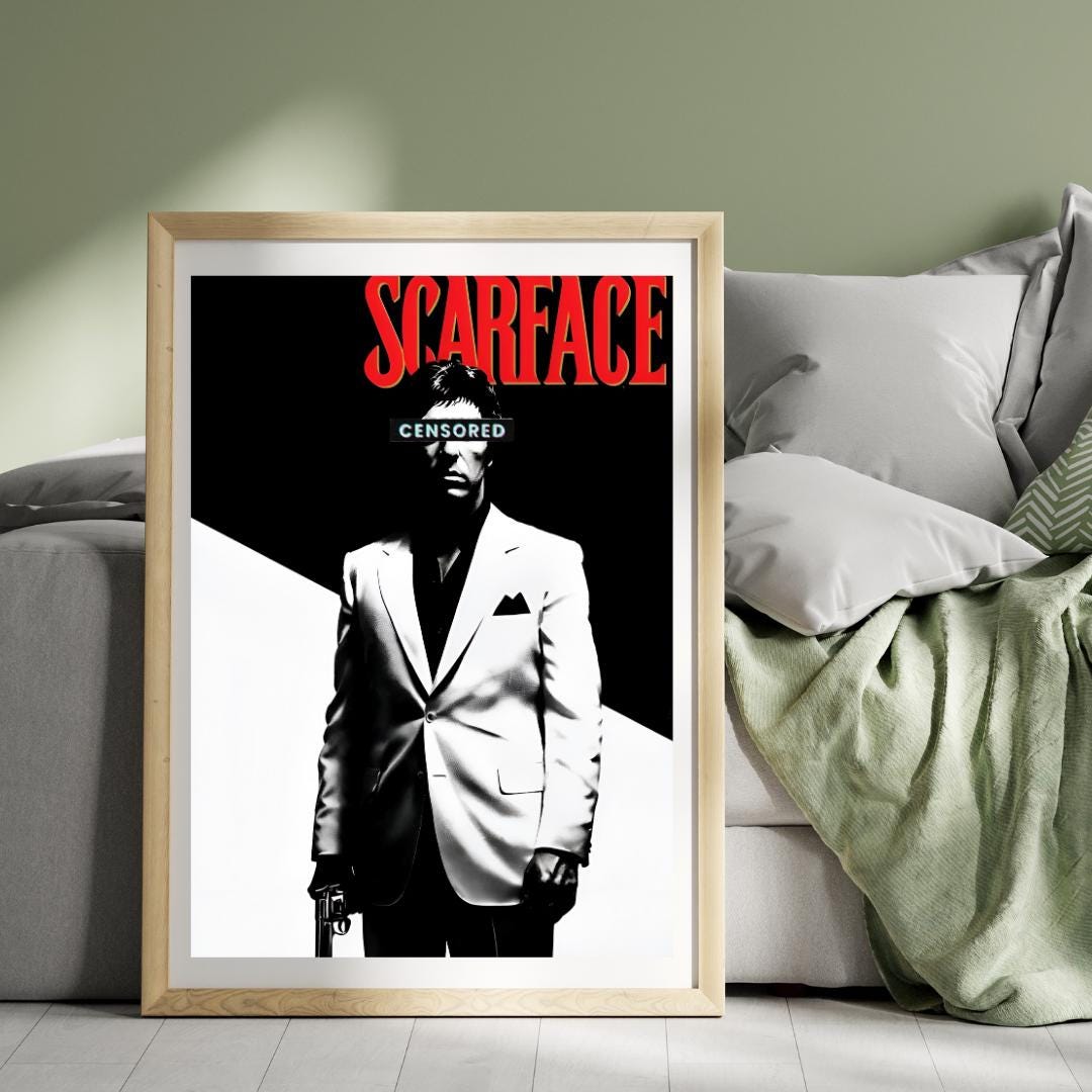 Scarface Wall Art - Iconic Movie Poster Print - Al Pacino - Gangster ...