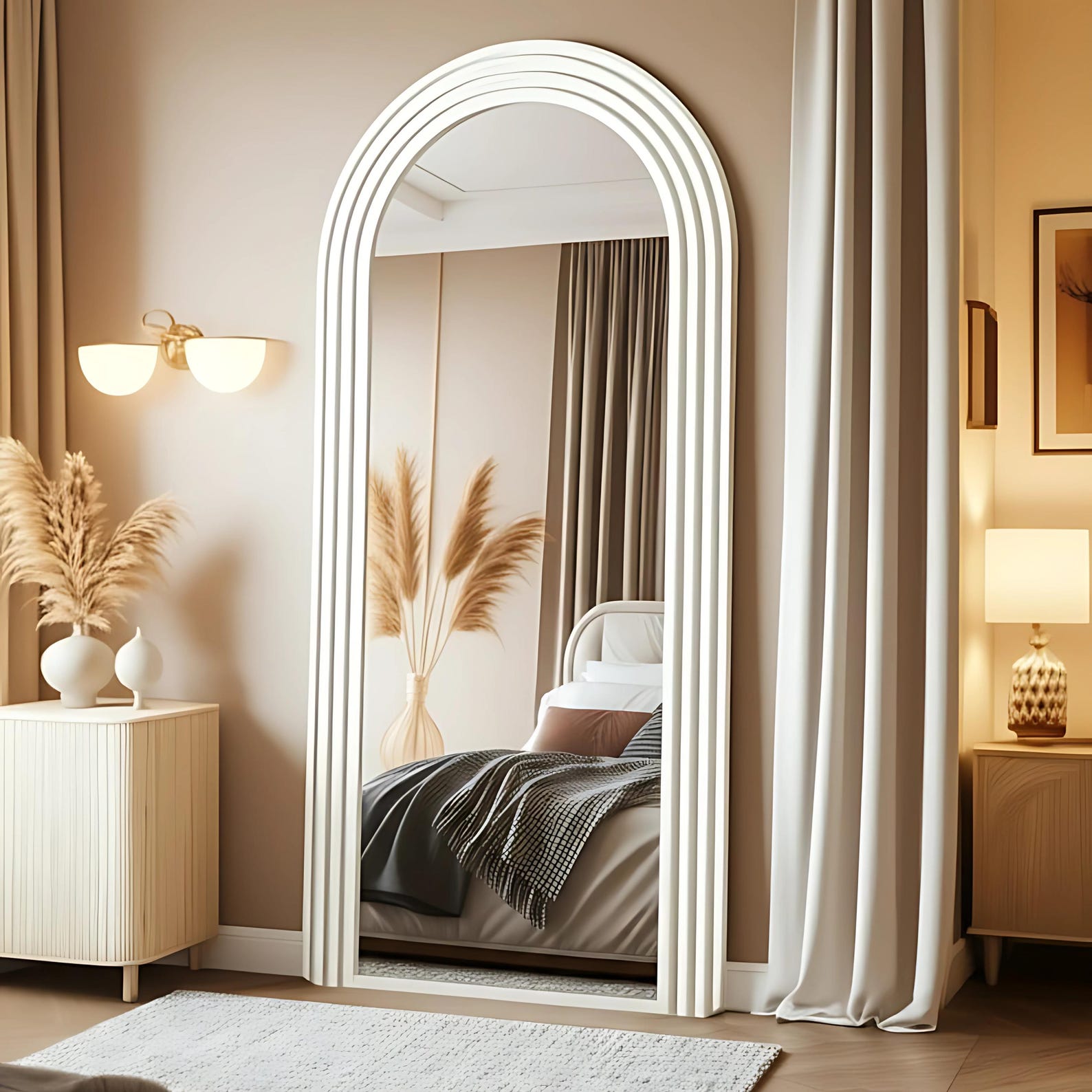 Asymmetrical Full Length Mirror: Scandinavian Minimalist Floor Mirror ...