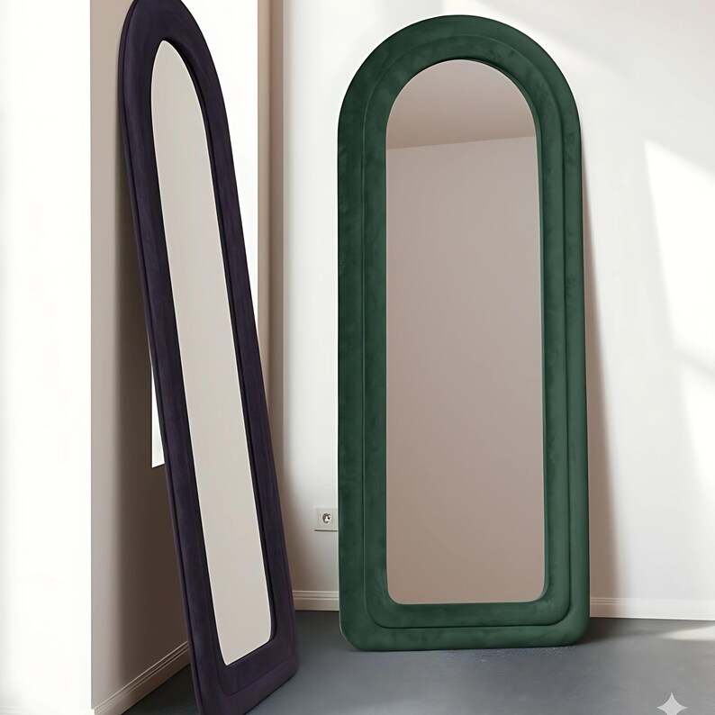 Asymmetrical Velvet Full Length Mirror: Irregular Fabric Frame - Etsy