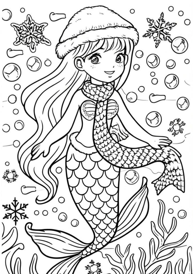 Magical Mermaid Coloring Book for Girls – 30 Easy Mermaid Pages ...