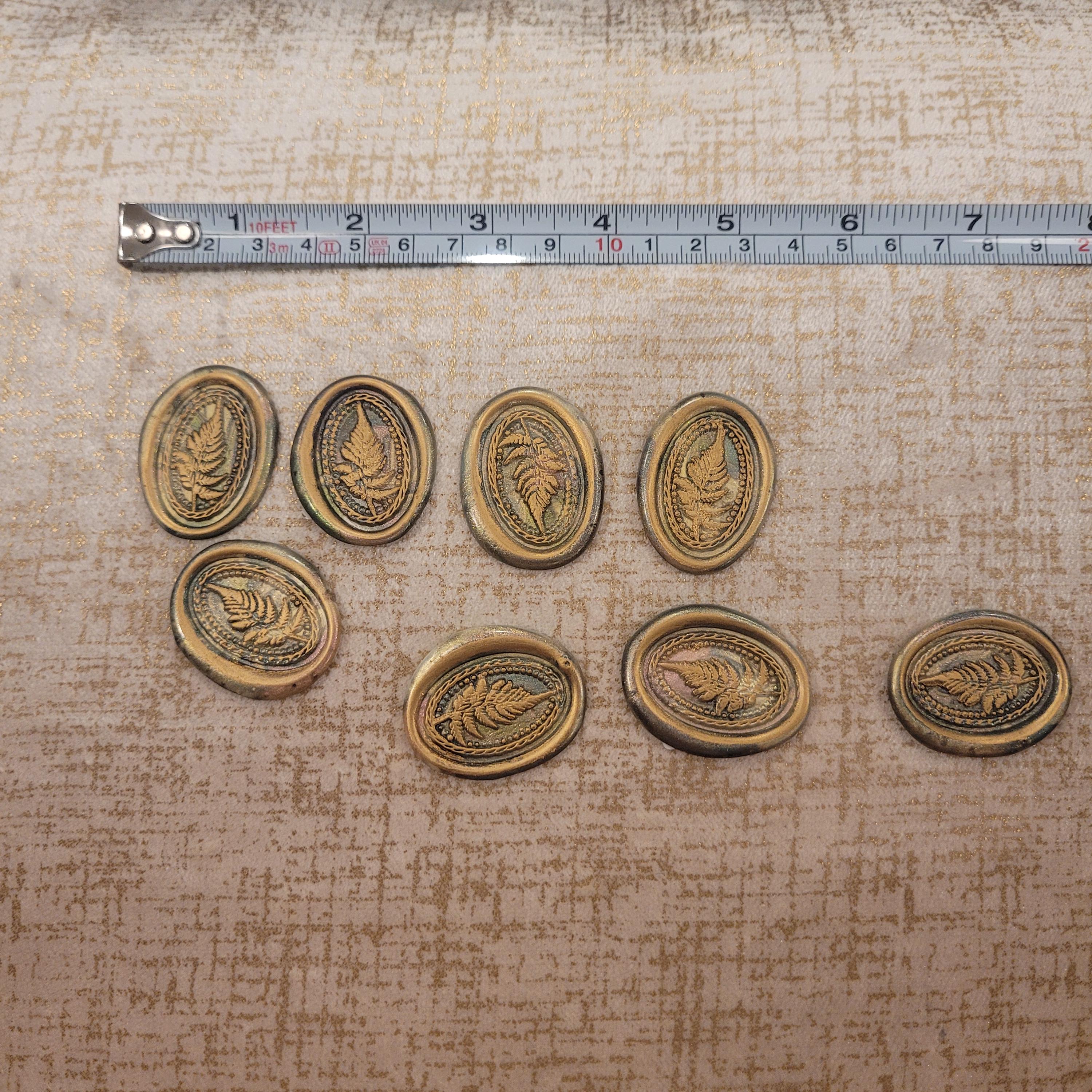 Gilded Fern Wax Seal Stickers: Set of 8 Antique Style Envelope Seals - Etsy