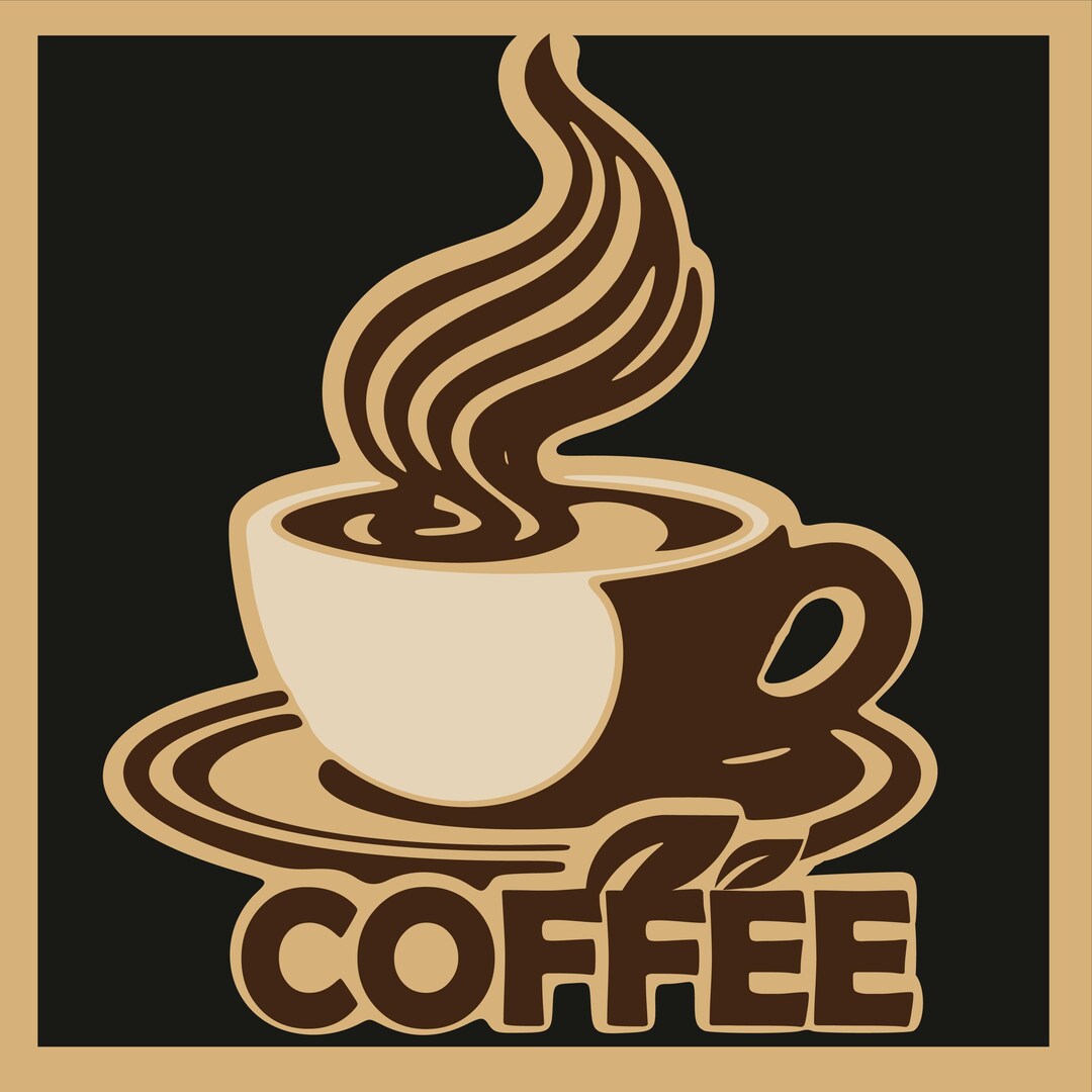 Layered Coffee Cup Wall Art SVG | 3D Laser Cut File | Coffee Sign for ...